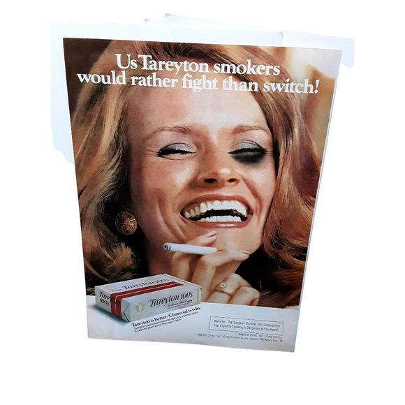 Other | 1974 Tareyton Cigarettes Rather Fight Woman Black Eye Vintage ...